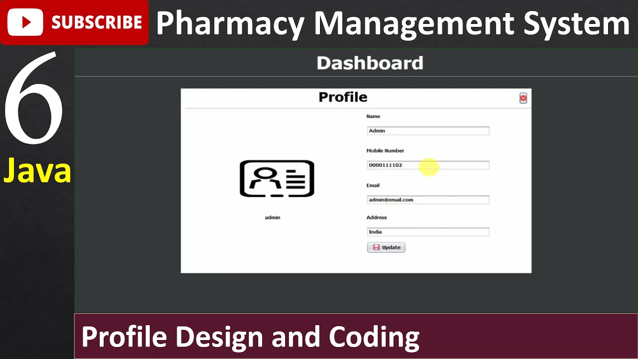 6 Pharmacy Management System In Java Profile Page Jframe Mysql