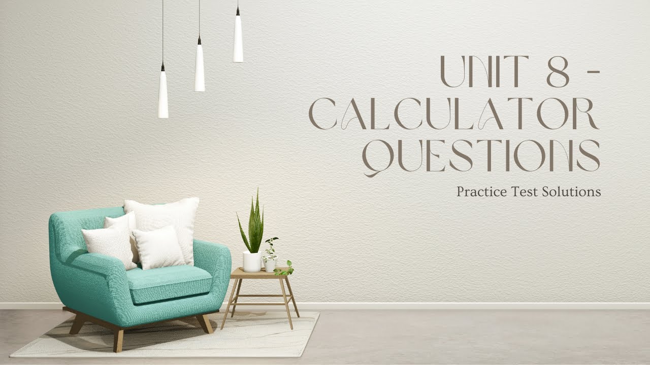 Unit 8 Practice Test Solutions Youtube