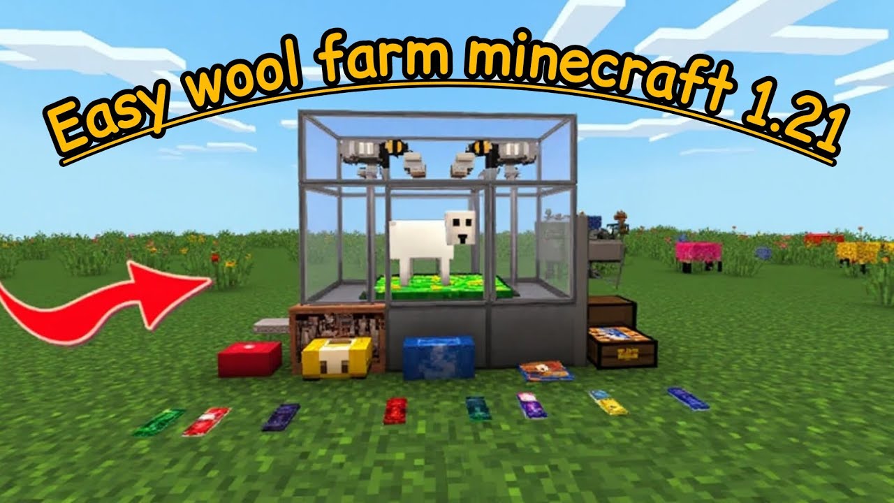 Minecraft 1 21 Easy Automatic Wool Farm Tutorial Unlimited Wool Youtube