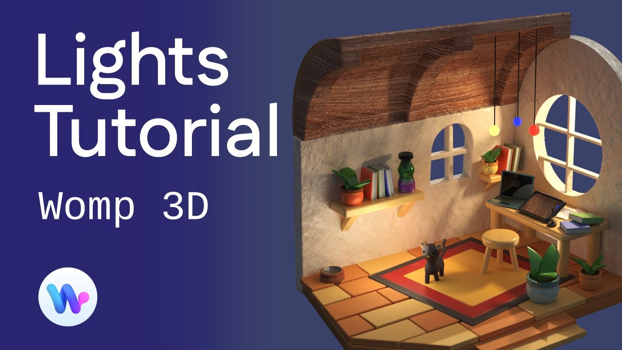 Easy 3d How To Use Lights Tutorial Womp 3d Youtube