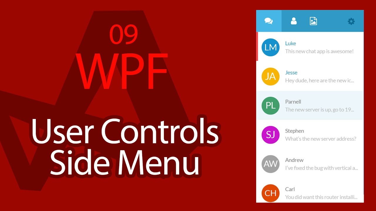 C Wpf Ui Tutorials 09 User Controls Side Menu Content Youtube