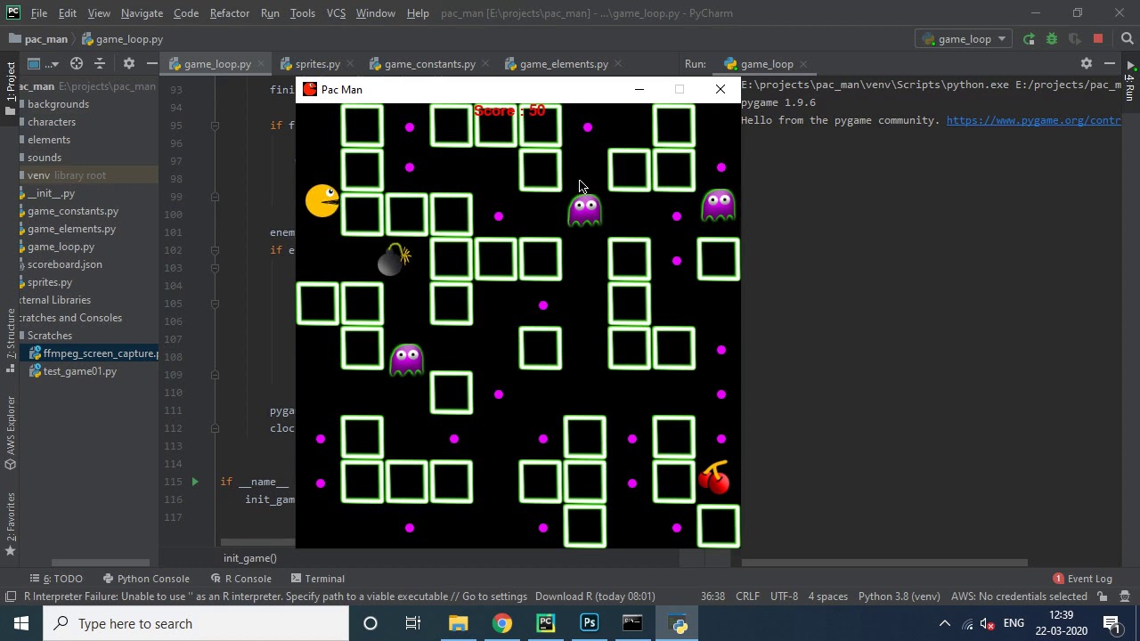 Pac Man Using Python And Pygame Youtube