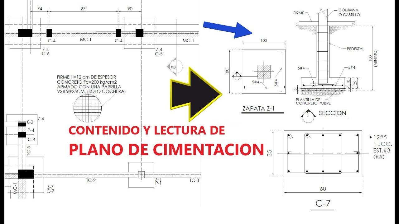 Lectura De Plano De Cimentación Planos Estructurales Youtube