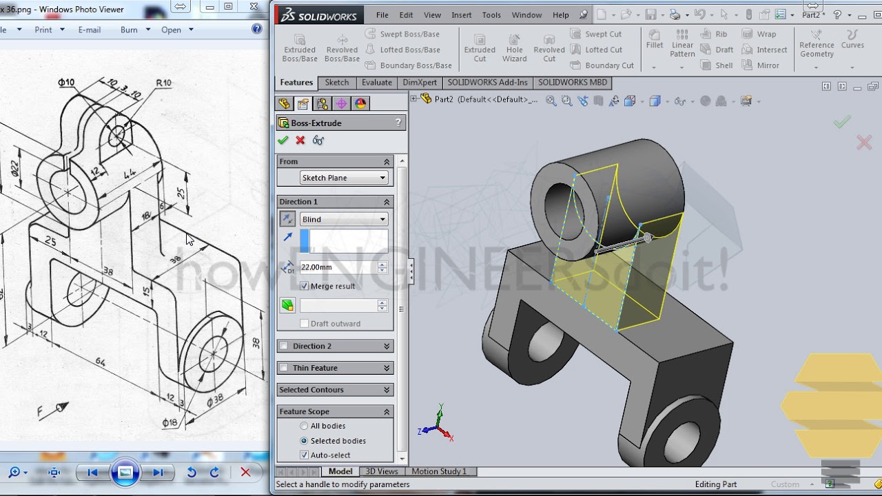 Solidworks Beginners Exercise 36 Practice Session Youtube