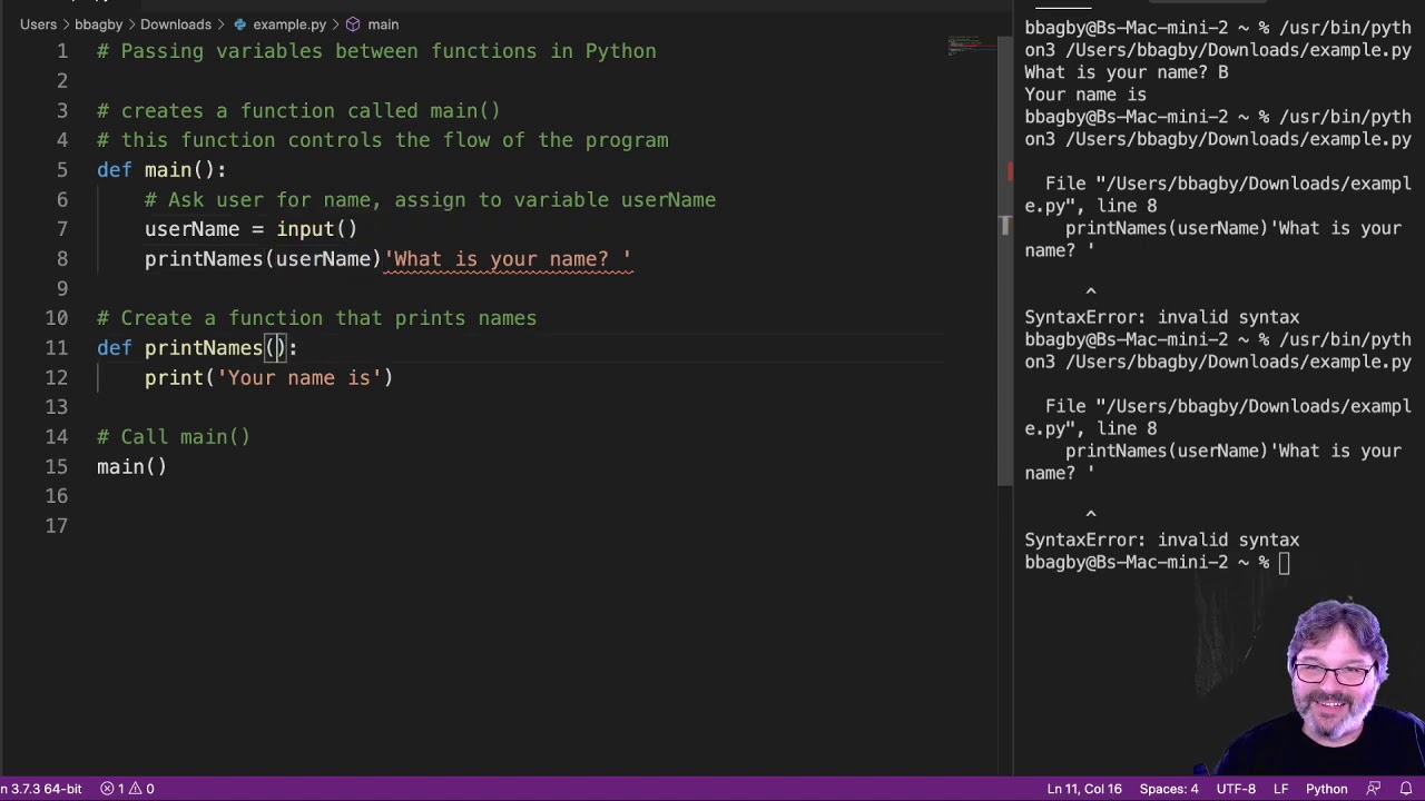 Passing A Variable Python Youtube