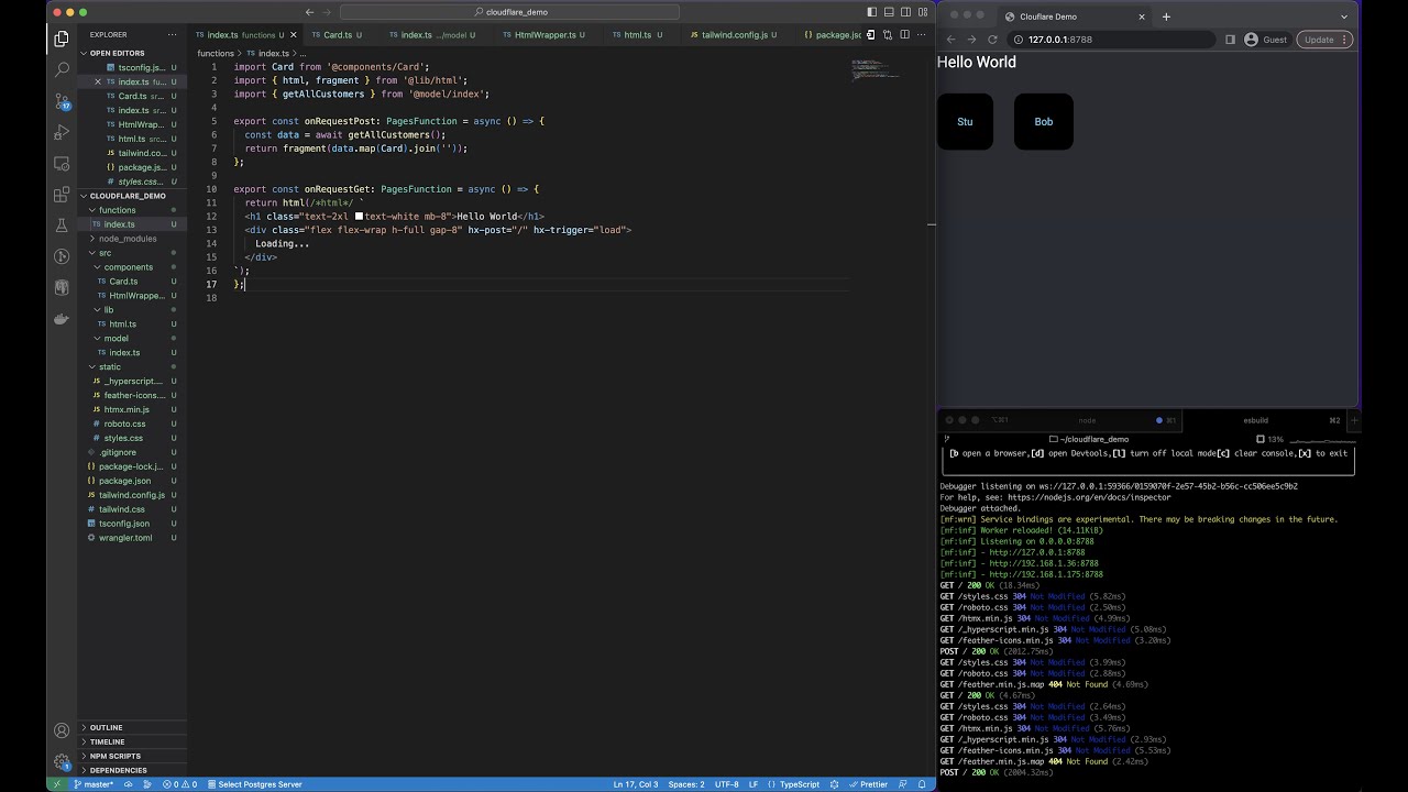 Zero Build Fullstack Website With Cloudflare Typescript And Htmx Youtube