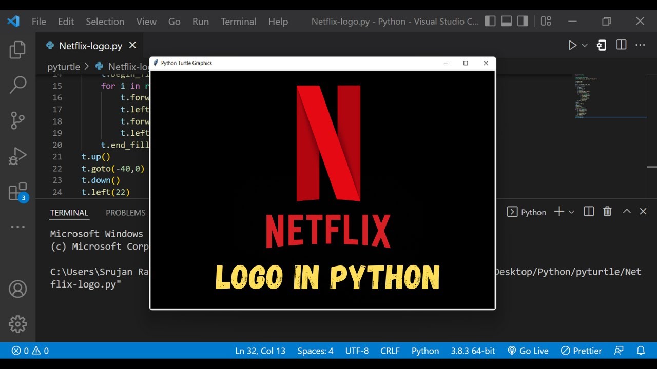 Netflix Logo Using Python Turtle Python Turtle Graphics