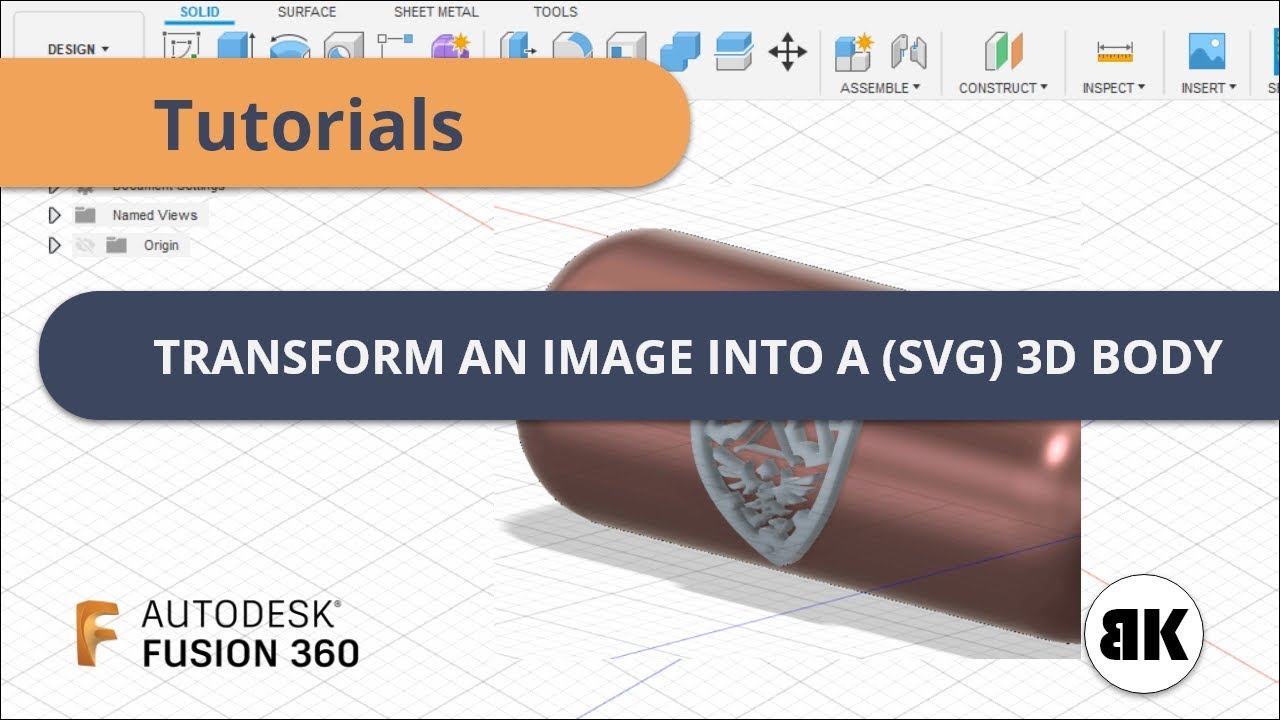 Fusion 360 Transform An Image Into A Vector Svg 3d Body Youtube