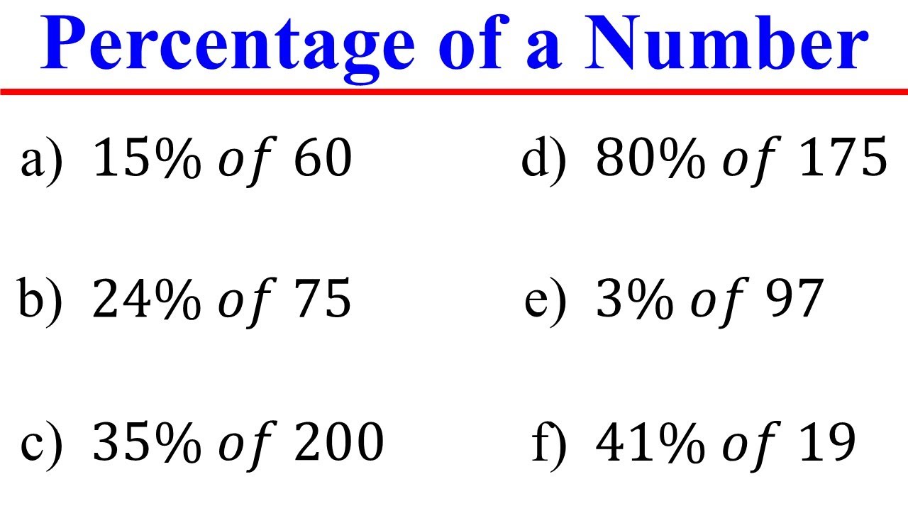 How To Find Percentage Of A Number Easy Fast Youtube