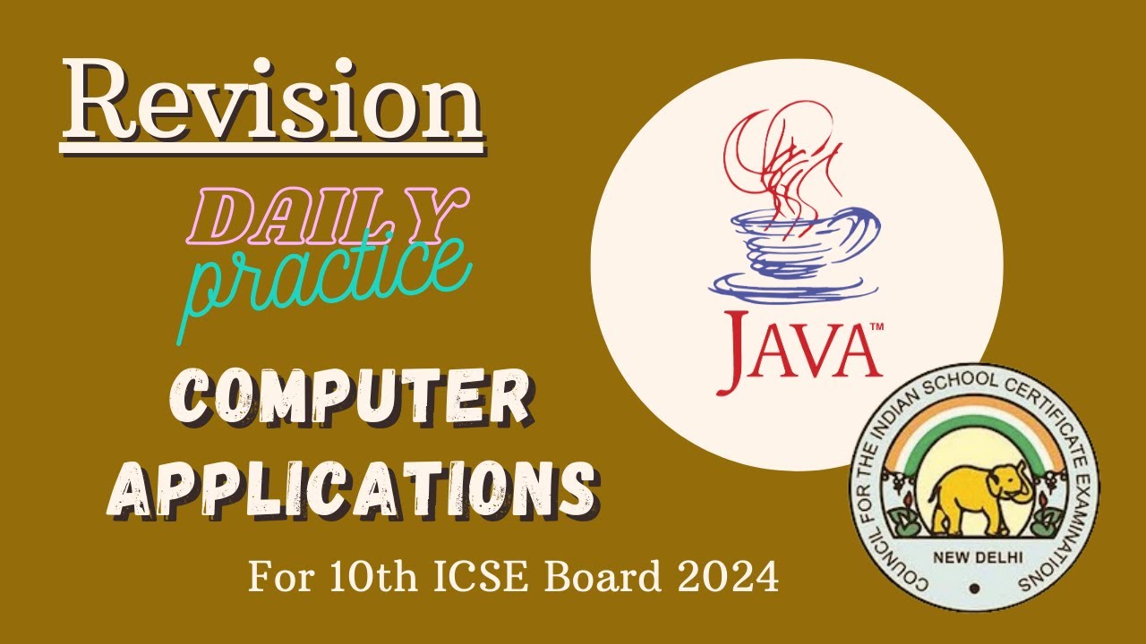 Pattern Icse Computer Class 10th Java Programming Revision For
