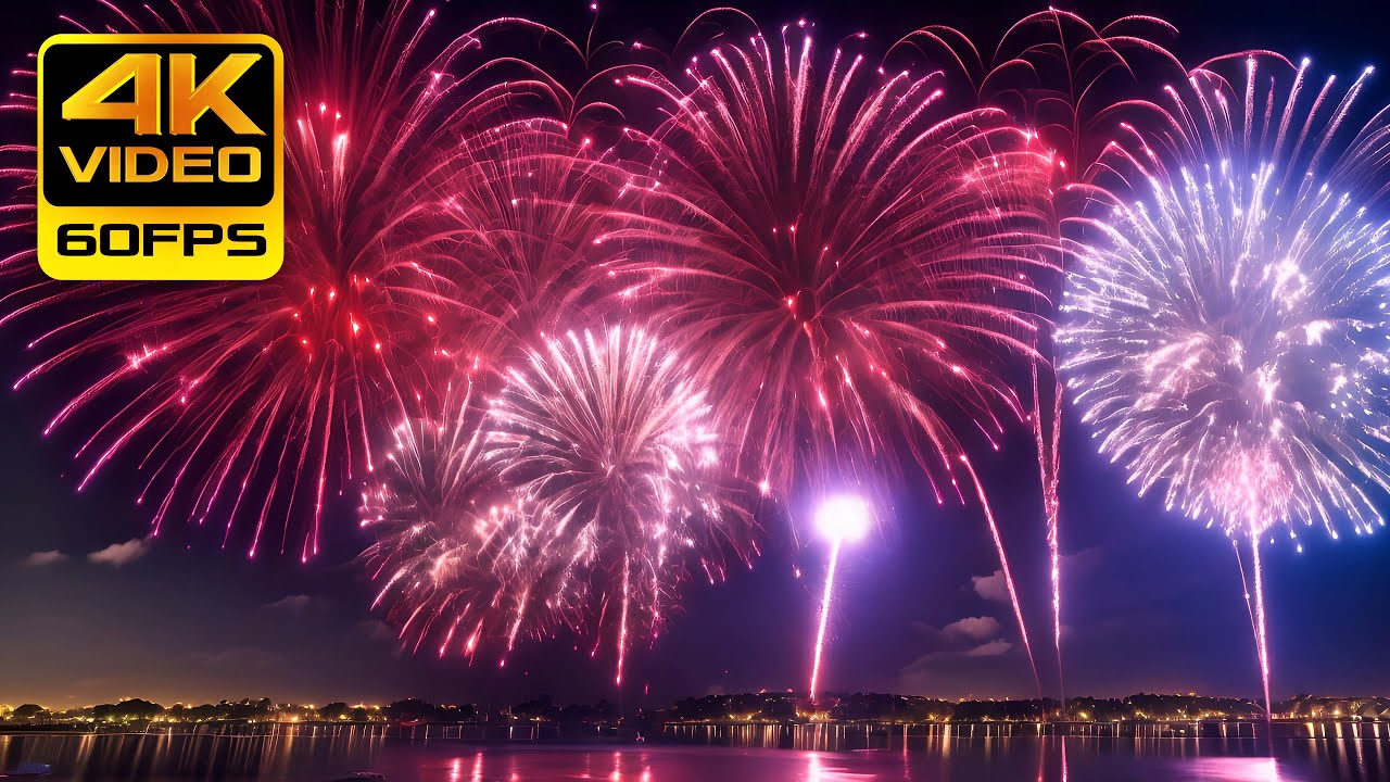 4k Amazing Fireworks Show 1 Hour Holiday Mood Relaxation Time Video
