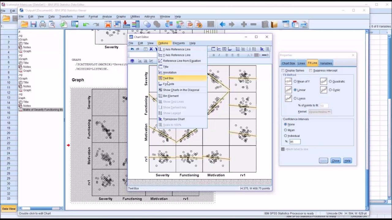 Creating And Interpreting A Scatterplot Matrix In Spss Youtube