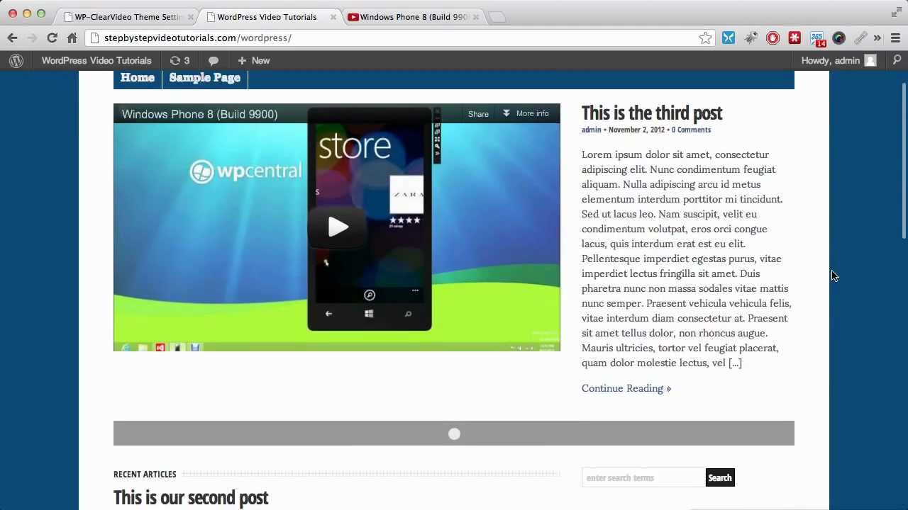 Wordpress Tutorials 18 Setting The Featured Post And Embedding Video