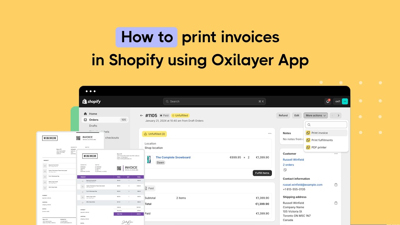 How To Print Invoices In Shopify Youtube
