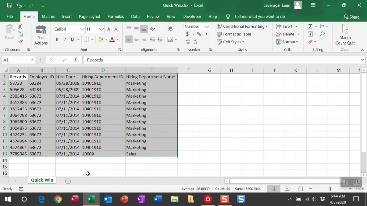 Excel Ctrl Shift Arrows Quick Win Youtube