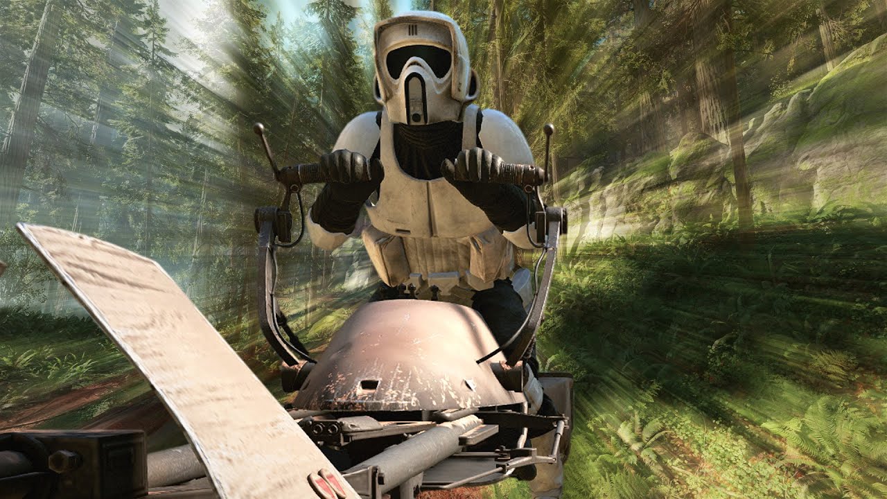 Star Wars Battlefront Endor Speeder Bike Chase Speedrun 2 08 Youtube