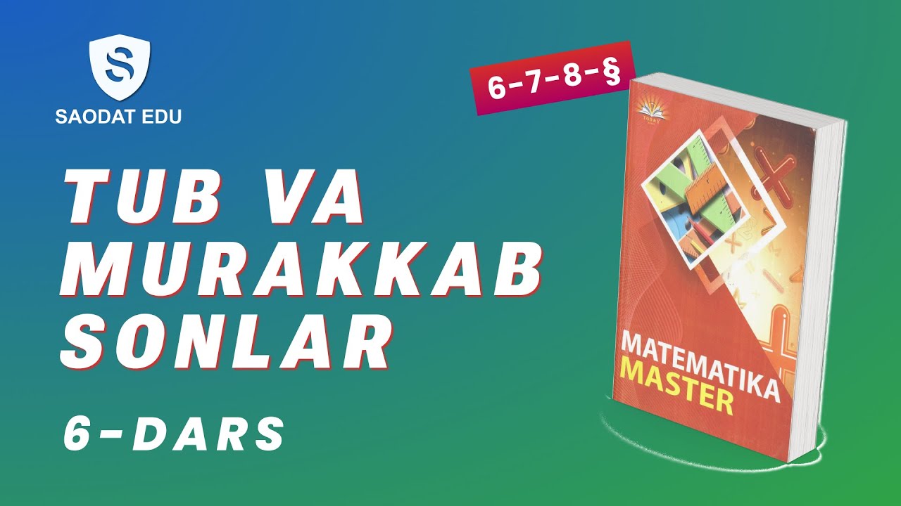 Master Matematika 6 Dars Youtube