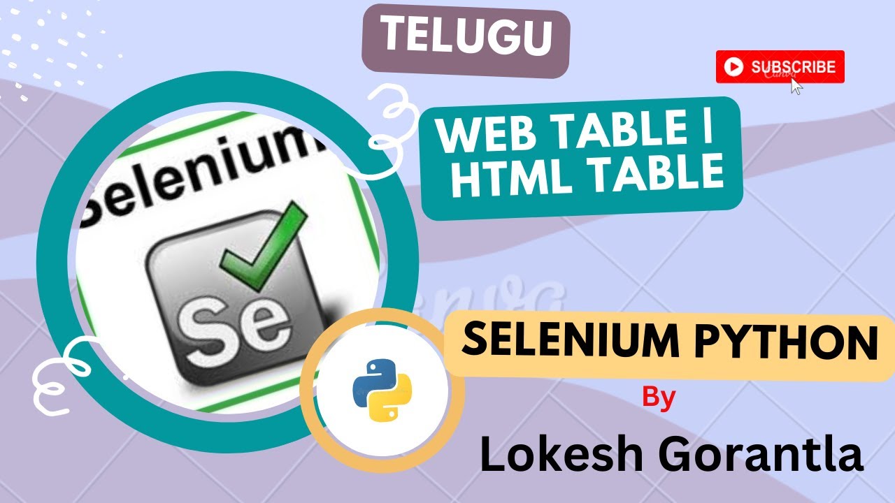 Part 34 How To Handle Webtable Html Table In Selenium Python