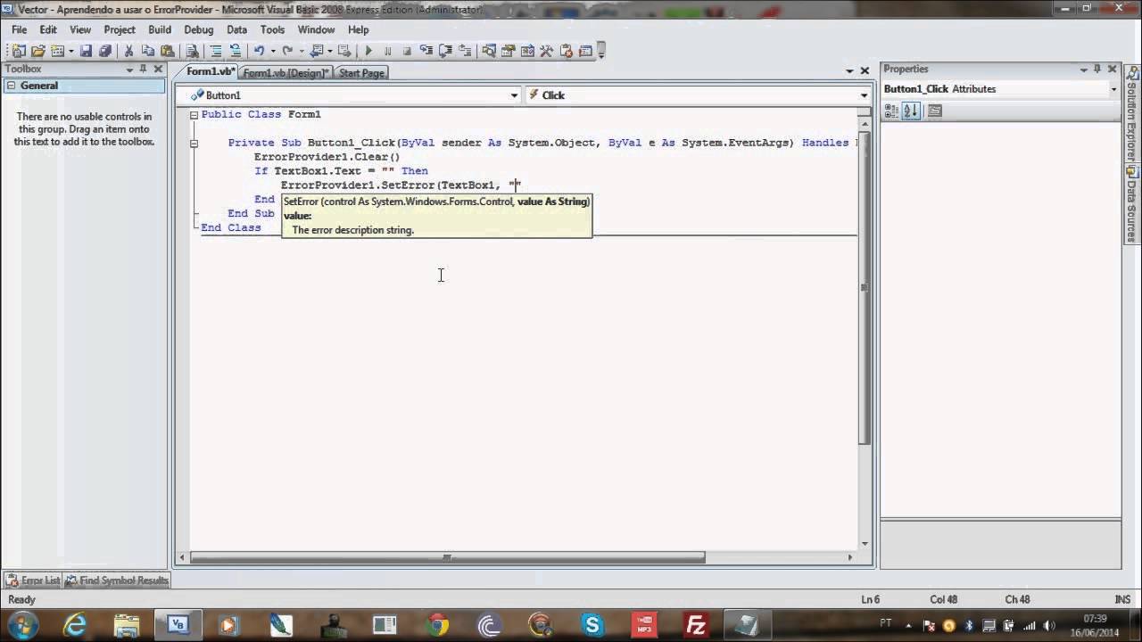Vb Net Componente Errorprovider Youtube