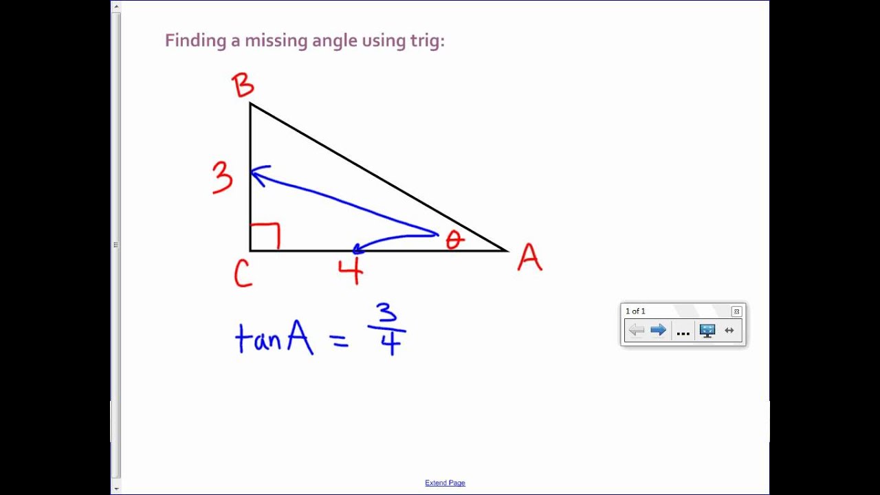 Finding A Missing Angle With Trig Youtube