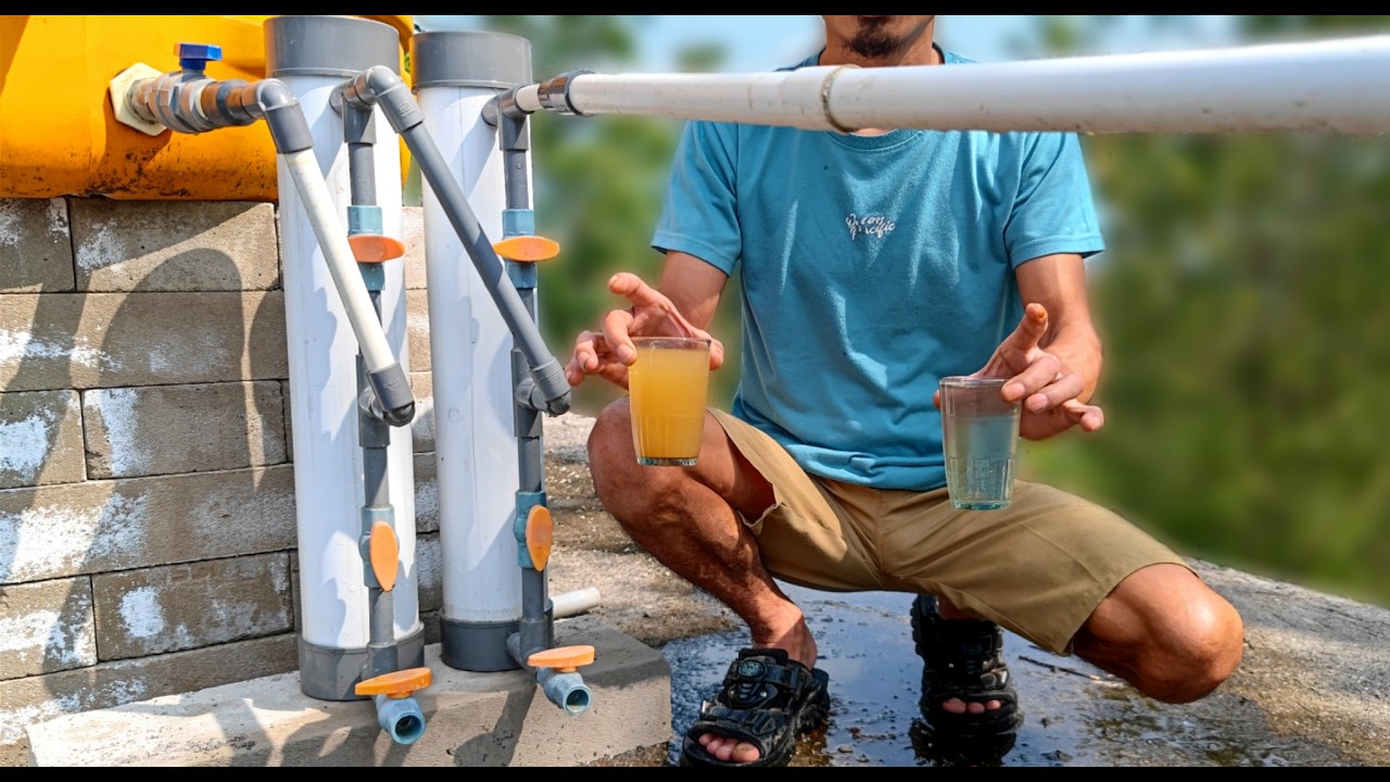 Yellow Water Turns Clear How To Make A Simple Water Filter From Pvc