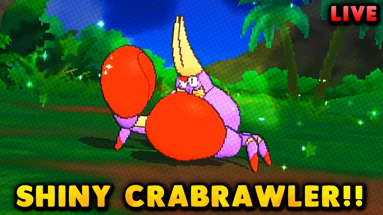 Shiny Crabrawler Reaction Live 39 Encounters Pokémon Sun And Moon