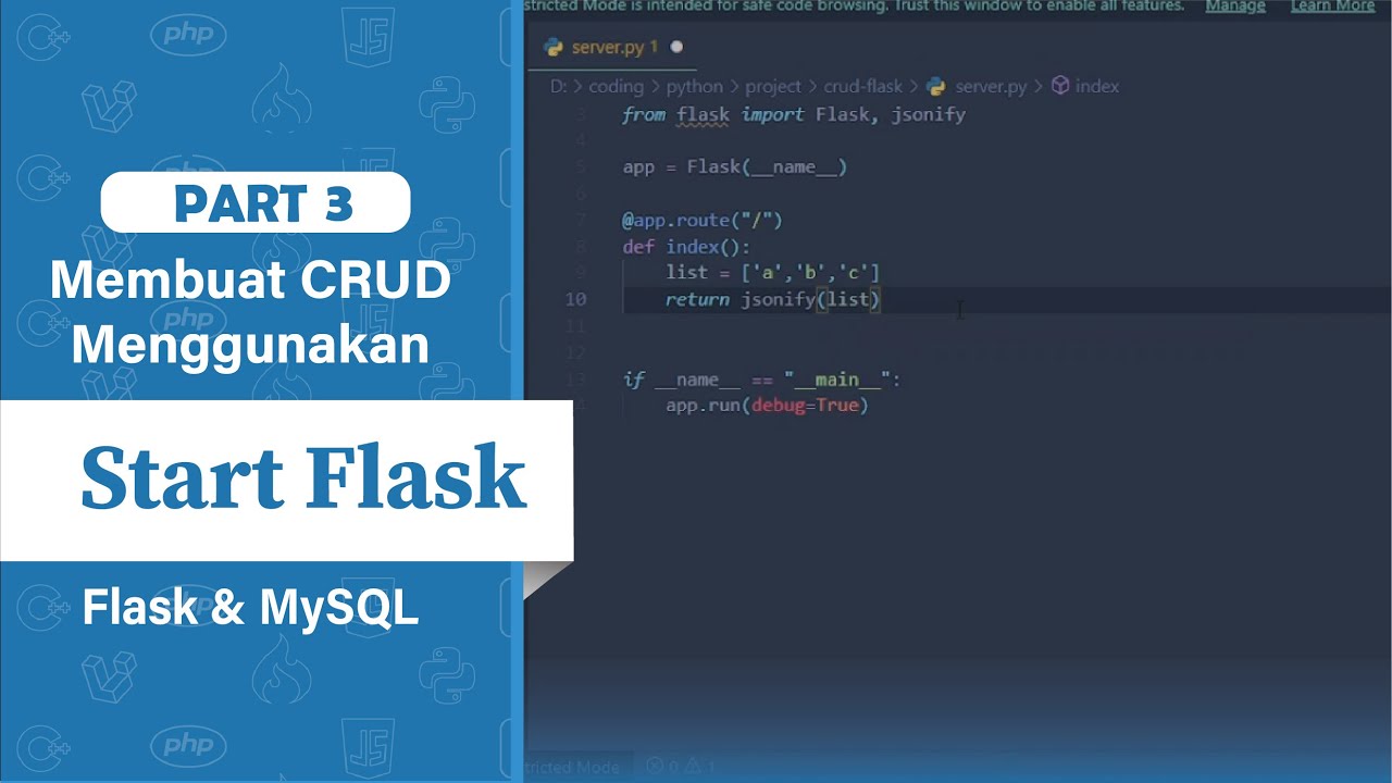 Part 3 Tutorial Crud Flask Mysql Memulai Dengan Flask Youtube