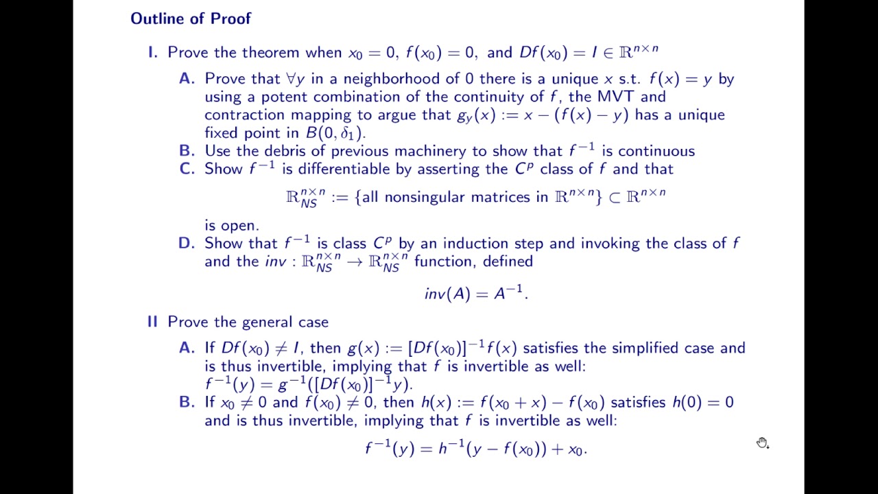 The Inverse Function Theorem Youtube