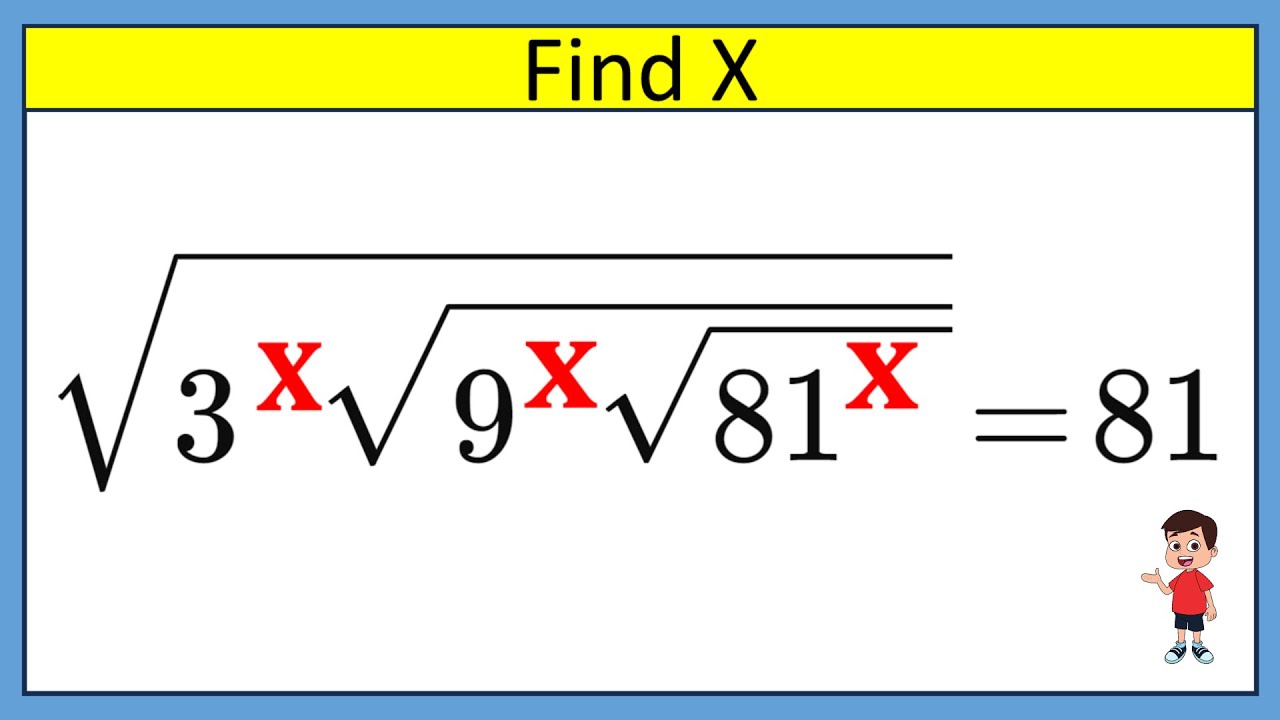 Nice Square Root Math Simplification Find The Value Of X Youtube