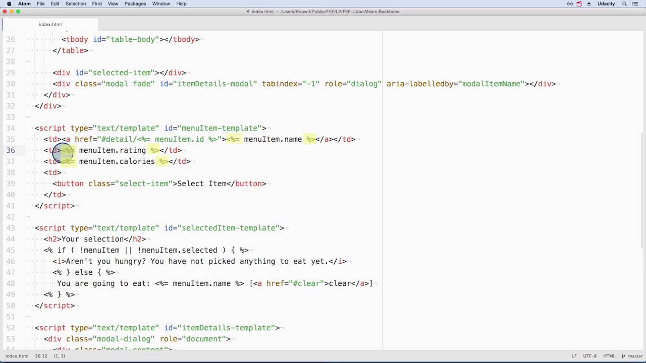 Underscore Templates Youtube