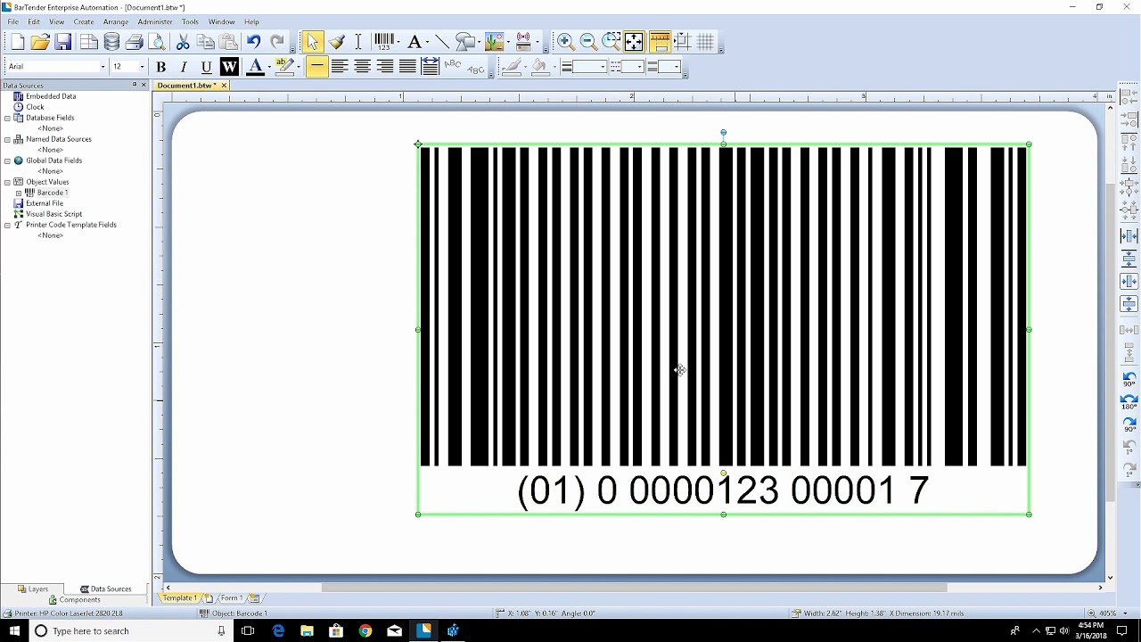 Working With Barcode Objects In Bartender Youtube