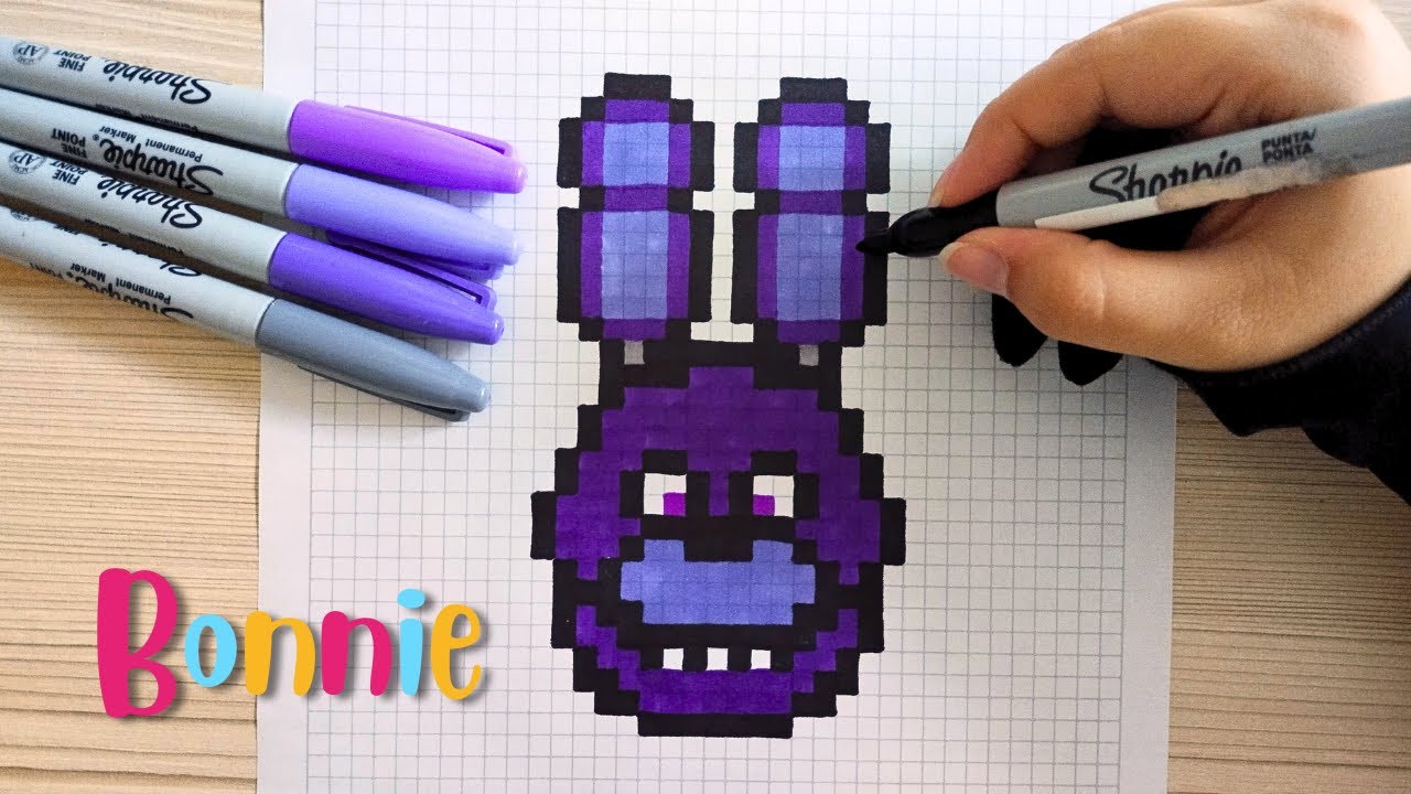 Como Dibujar A Bonnie De Fnaf En Pixel Art Tutorial Paso A Paso Youtube