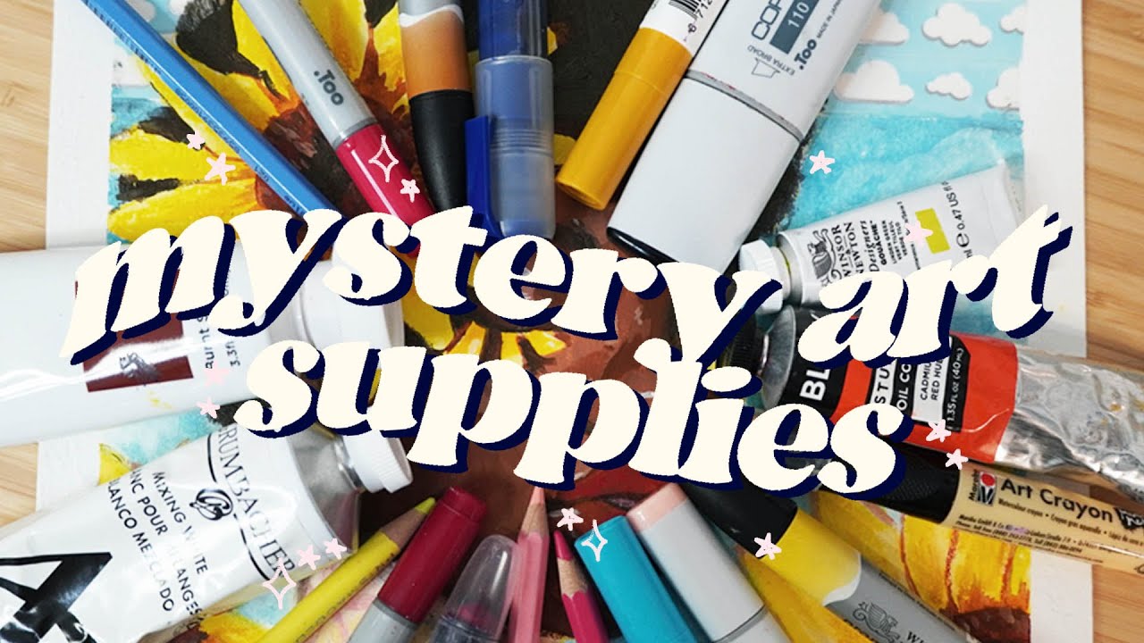 Mystery Art Supply Challenge Making Art With Random Supplies тше Youtube