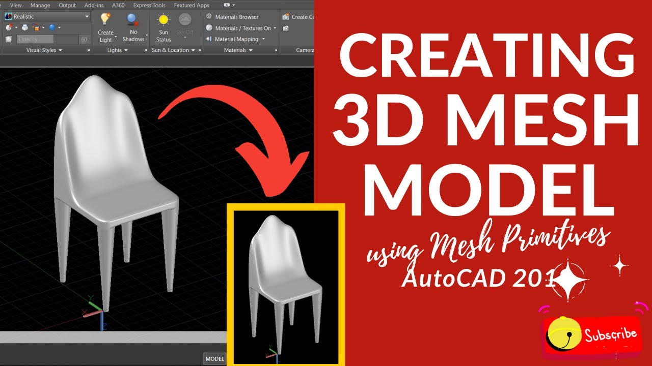 Creating 3d Mesh Model In Autocad Youtube