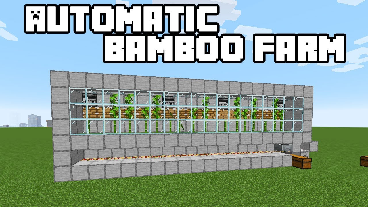 Automatic Bamboo Farm Minecraft Tutorial Java Edition Youtube