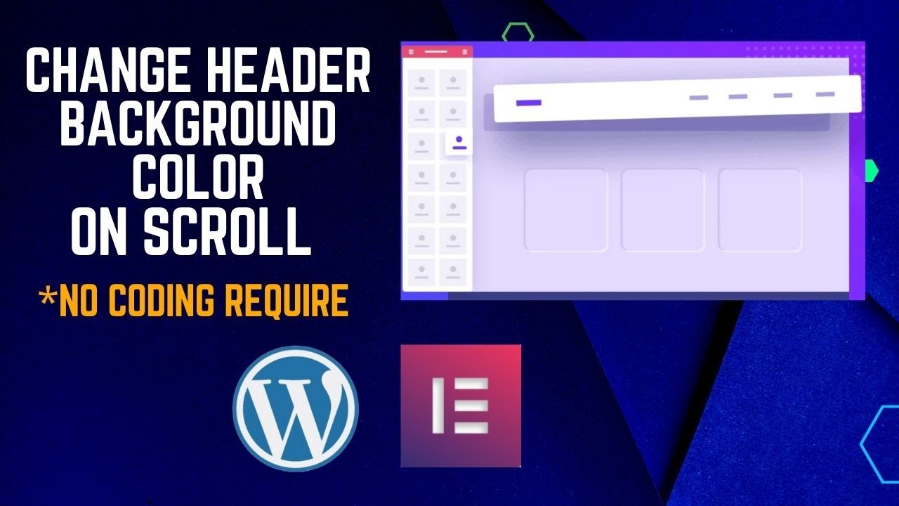 How To Change Header Background Color On Scroll With Elementor No