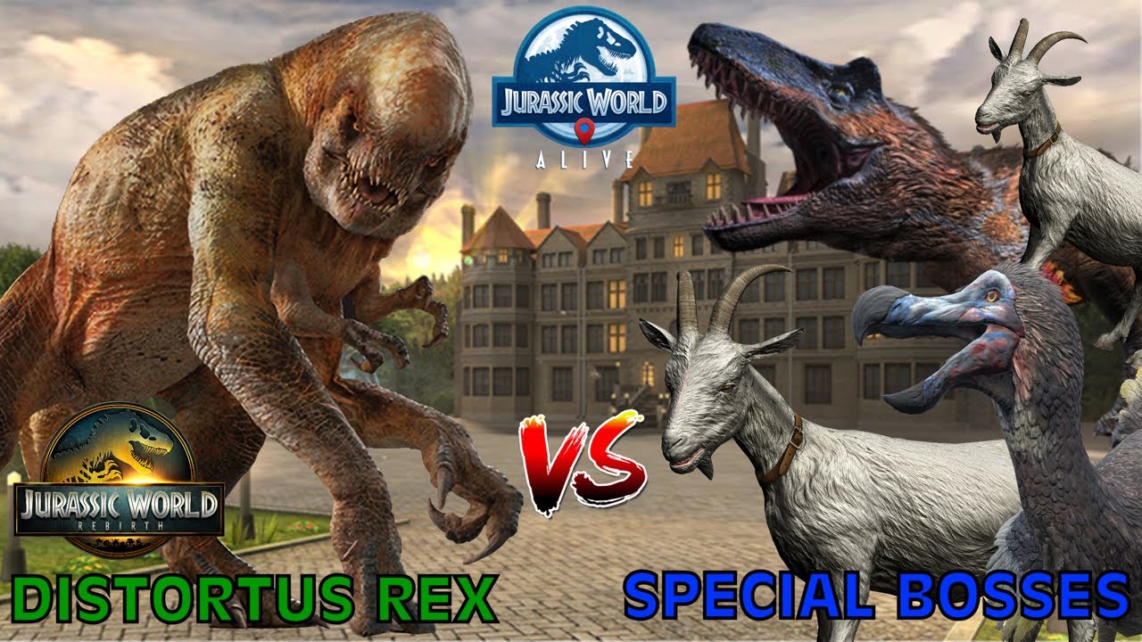 Distortus Rex Vs Special Bosses Jurassic World Alive Youtube