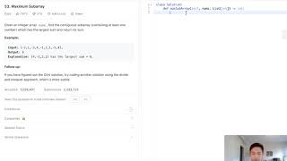 53 Maximum Subarray Python Mang Question Leetcode English Code Io Code