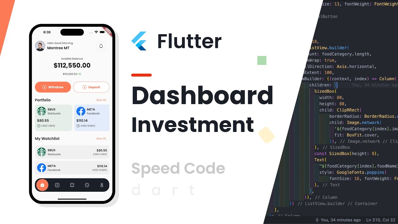 Flutter Dashboard Investment App Ui Flutter Tutorial Flutter Ui