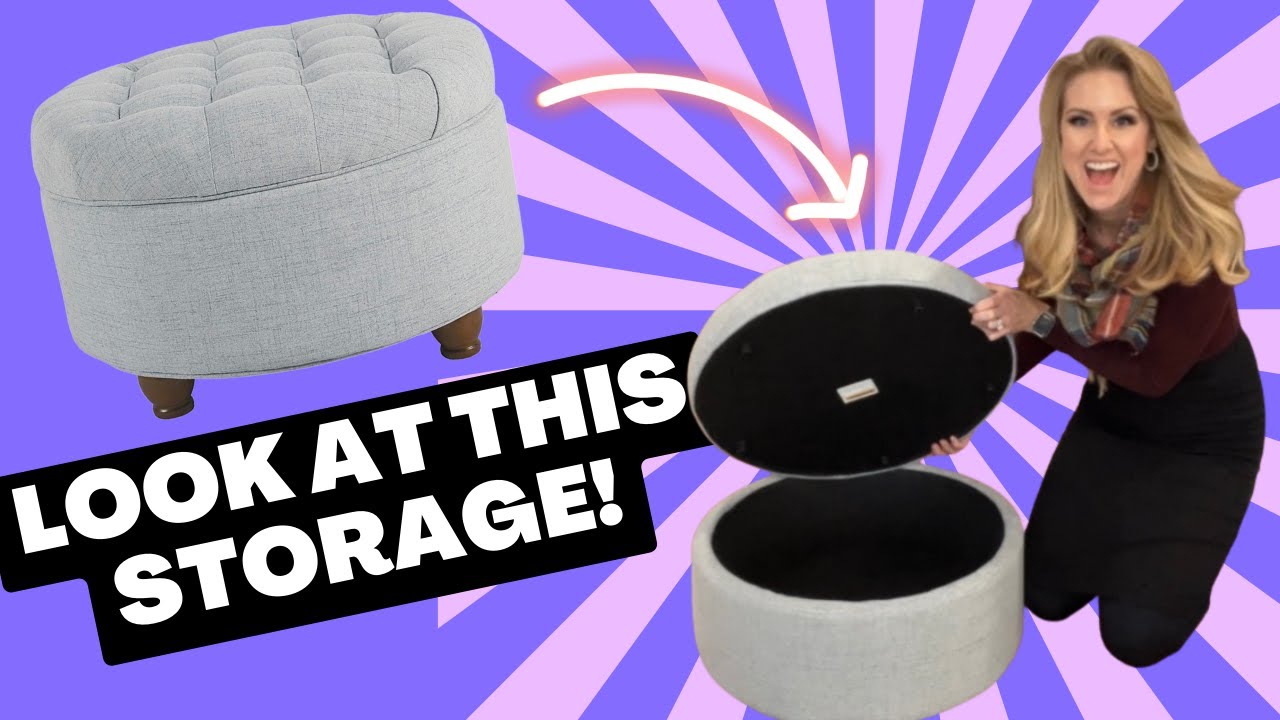 The Best Amazon Storage Ottoman Easy Set Up And Storage Demo Youtube