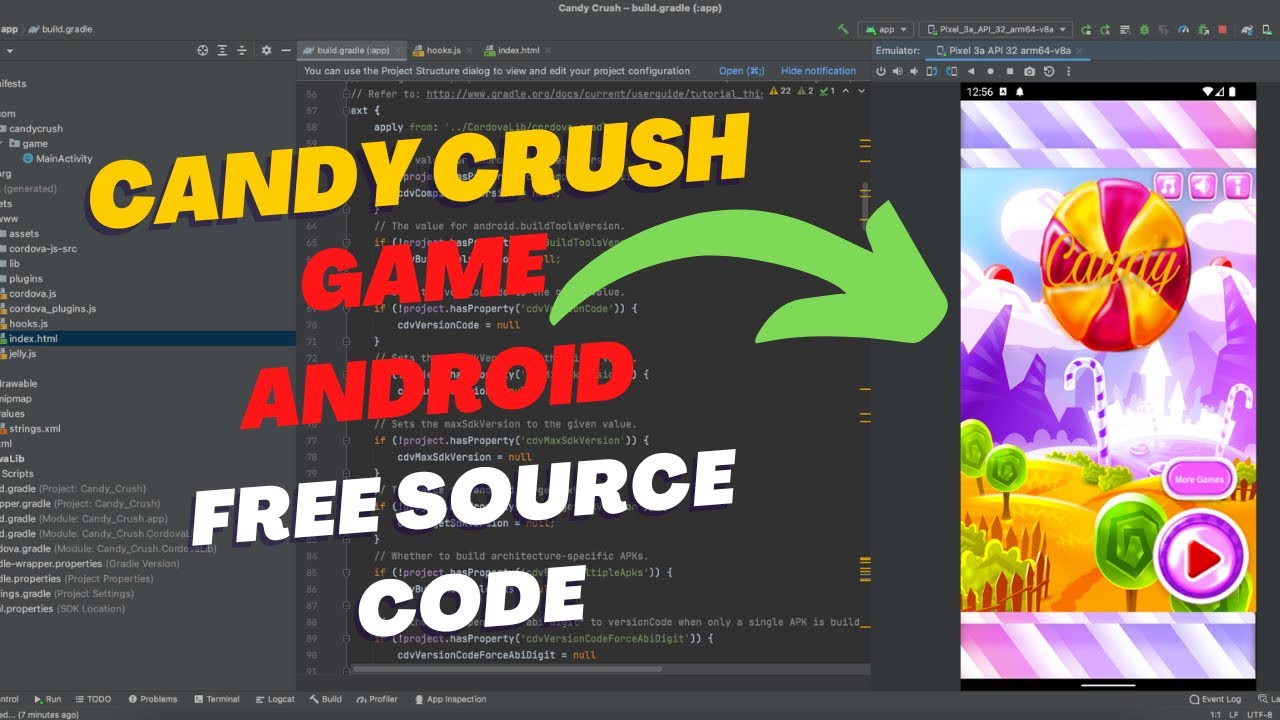 Candy Crush 3d Game Free Source Code Android Studio With Admob Ads