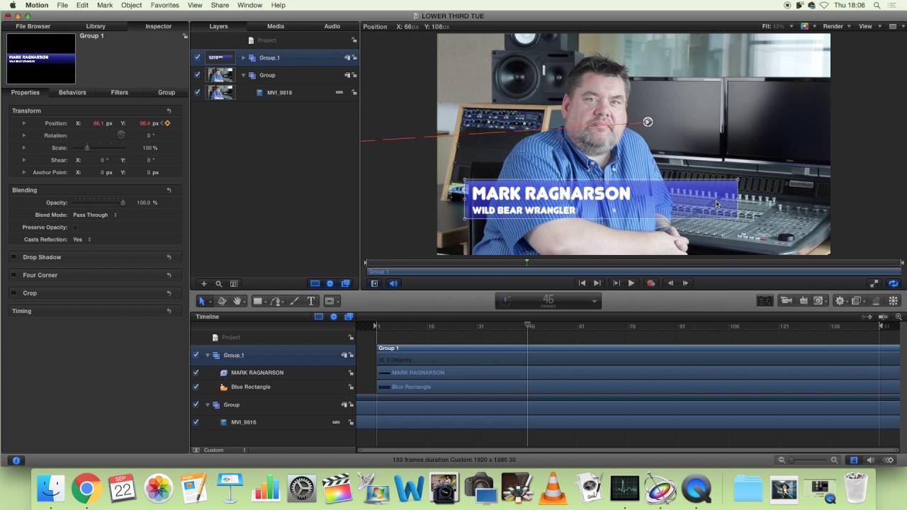 Motion 5 Creating A Simple Lower Third Graphic Youtube