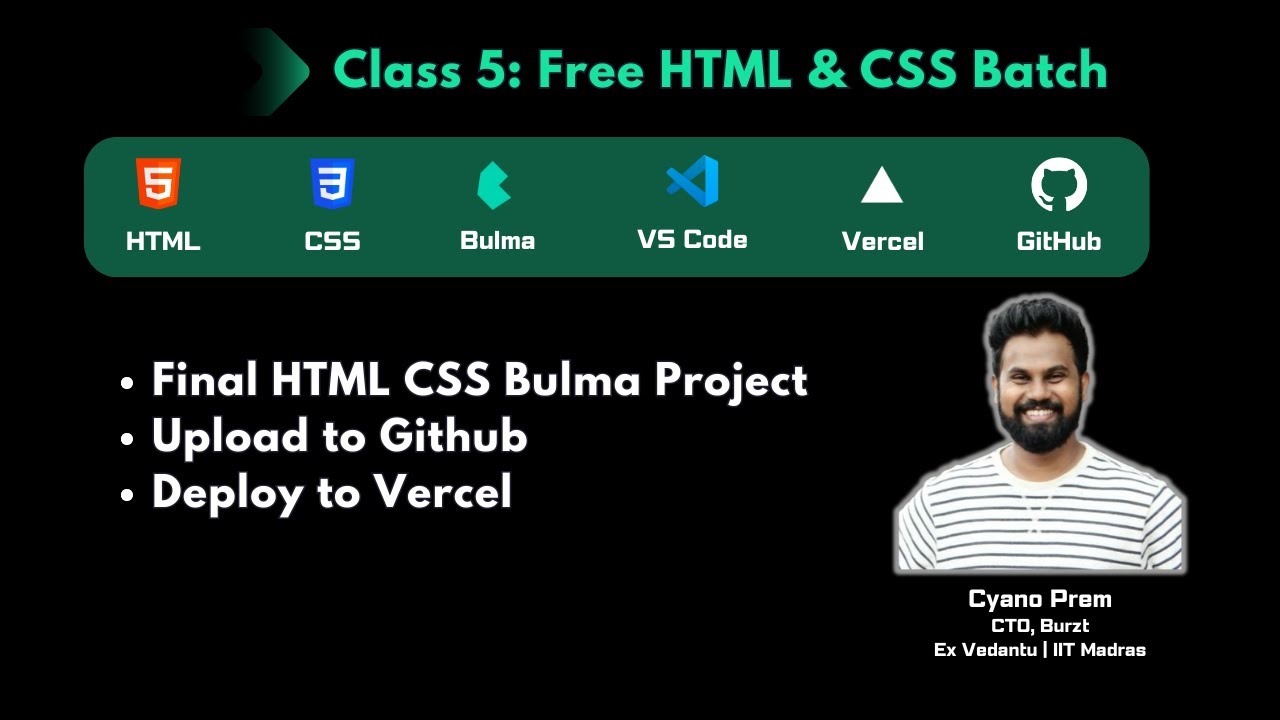 Class 5 Building Final Html Css Project Github Vercel Deployment