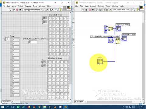 How To Insert Arrays Elements Into Existing Arrays In Labview Youtube