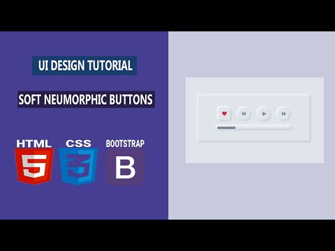 Ui Design Tutorial Soft Neumorphic Buttons Html Css Bootstrap Youtube