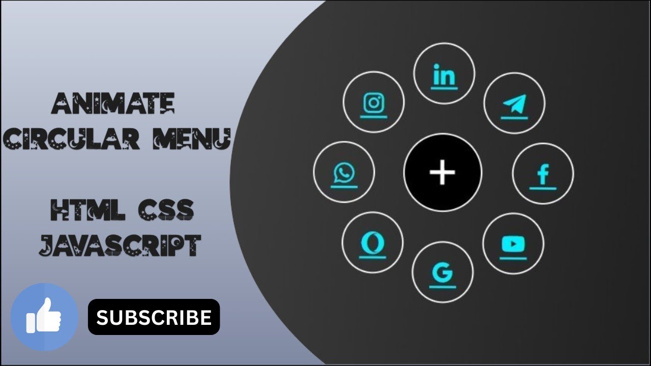 Animated Circular Social Media Menu Using Html Css Javascript Html