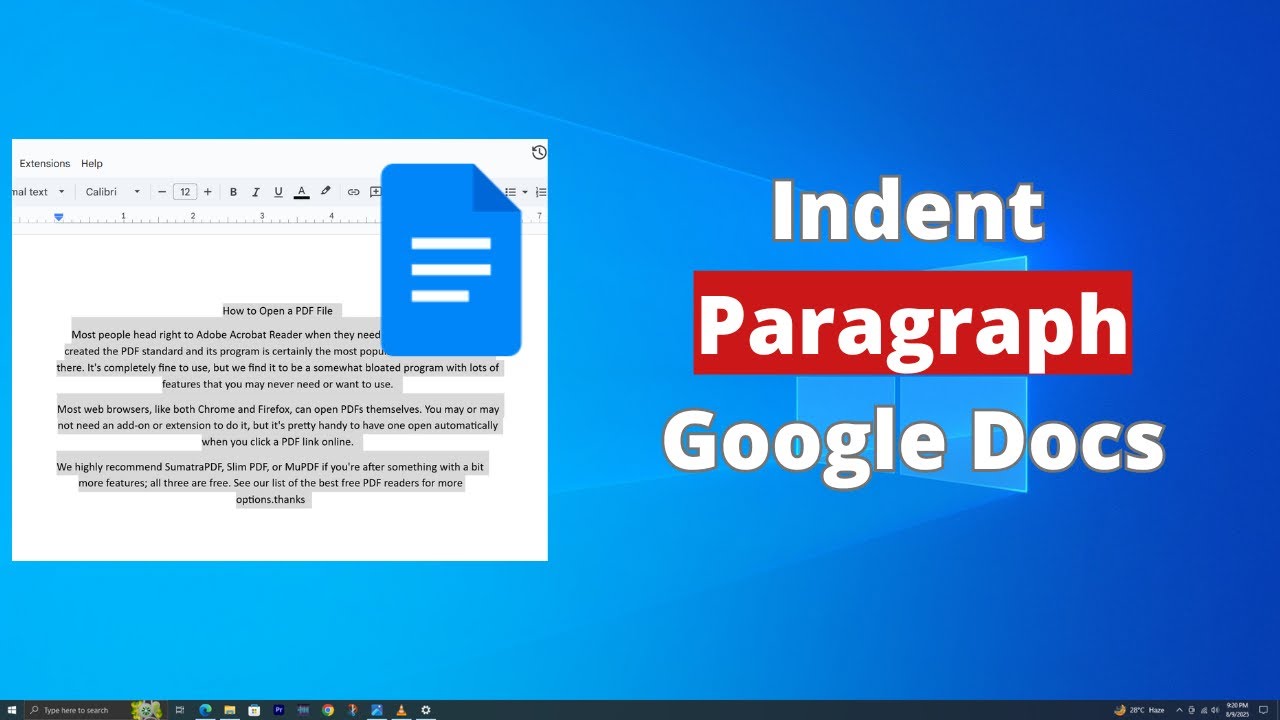 How To Indent A Paragraph In Google Docs Youtube