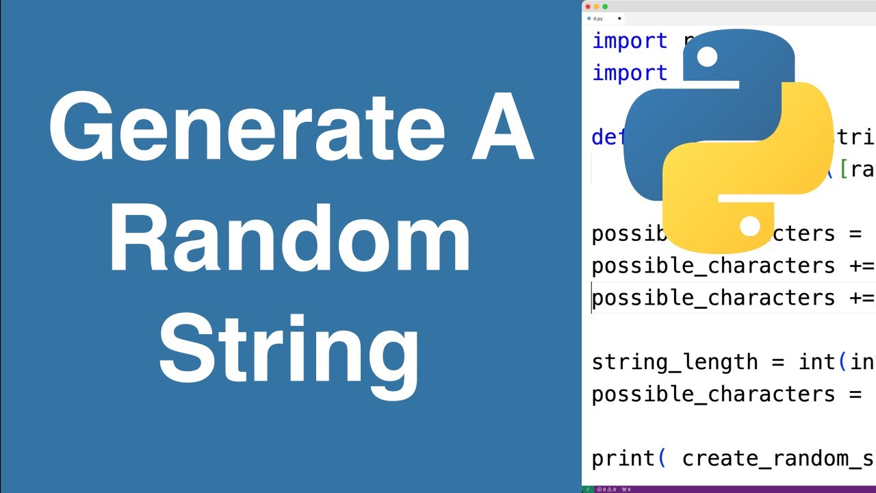 Generate A Random String Python Example Youtube