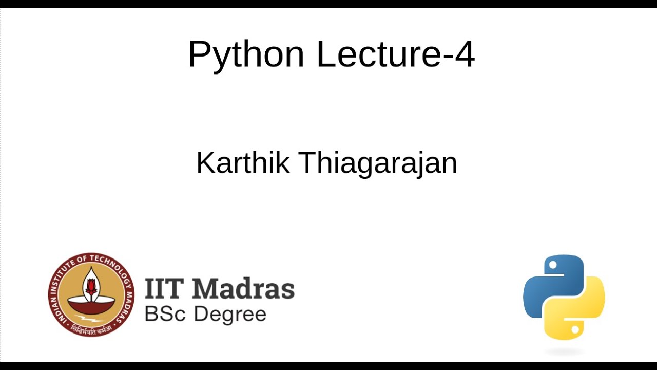 Python Lecture 4 Youtube