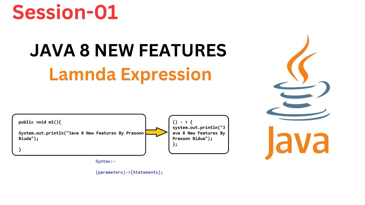 Java 8 Features Session 01 What Is Lambda Expression How To
